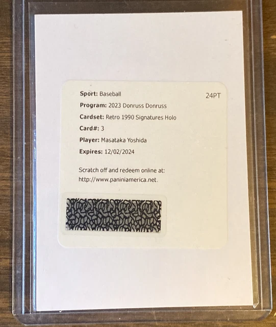 MASATAKA YOSHIDA 2023 Panini Donruss 1990 Retro Signatures Holo Auto ...