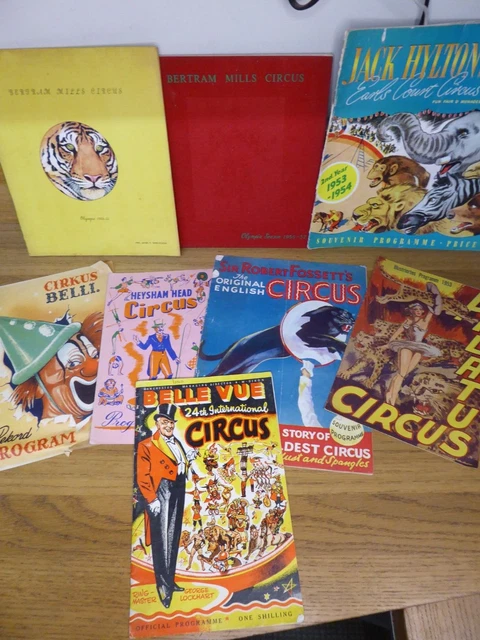 VINTAGE 1950S CIRCUS Programmes x8 - Fossett's /Jack Hylton's /Bertram ...