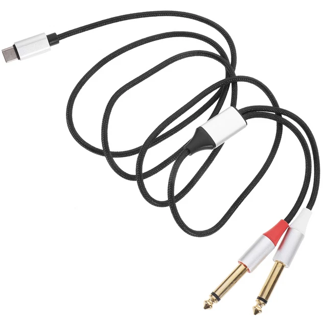 CAVO ADATTATORE AUDIO da USB-C A doppio 6,35 mm cavo conversione audio ...