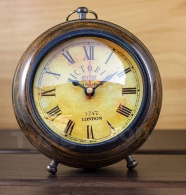 ANCIENNE HORLOGE DE table en bois pour étude, chambre, bureau, objet cadeau d... EUR 37,94 ...