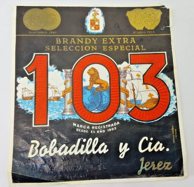 VINTAGE BRANDY LABEL 103 Bobadilla y Cia. £10.00 - PicClick UK
