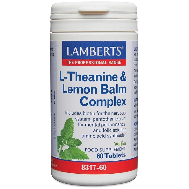LAMBERTS L-THEANINE & Lemon Balm Complex 60 Tablets £19.98 - PicClick UK