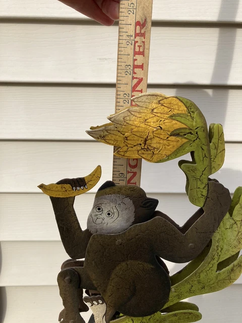 VINTAGE FOLK ART Pendulum Balance Teeter Totter Toy Metal Monkey WITH ...