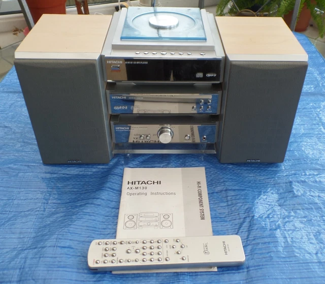 HITACHI AX-M130 MINI HiFi STEREO SYSTEM CD, FM RADIO WORKING for home ...