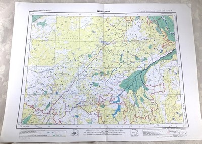 1972 LARGE VINTAGE Map of India Sabarmati River Ganga Basin Mahi Rivers ...