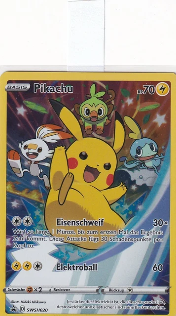 POKEMON CARTE TRADING Card Promo Numéro SWSH020 Pikachu Allemand (2 ...