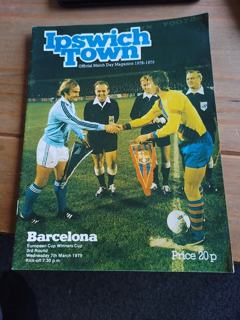 IPSWICH TOWN V FC Barcelona European Cup Winners Cup 3rd Rnd 7th March ...