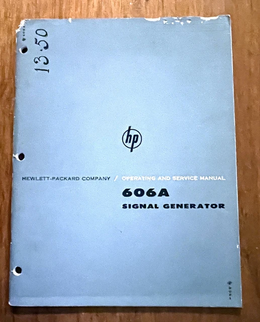 HP 606A SIGNAL Generator Operating and Service Manual 1964 £5.00 ...