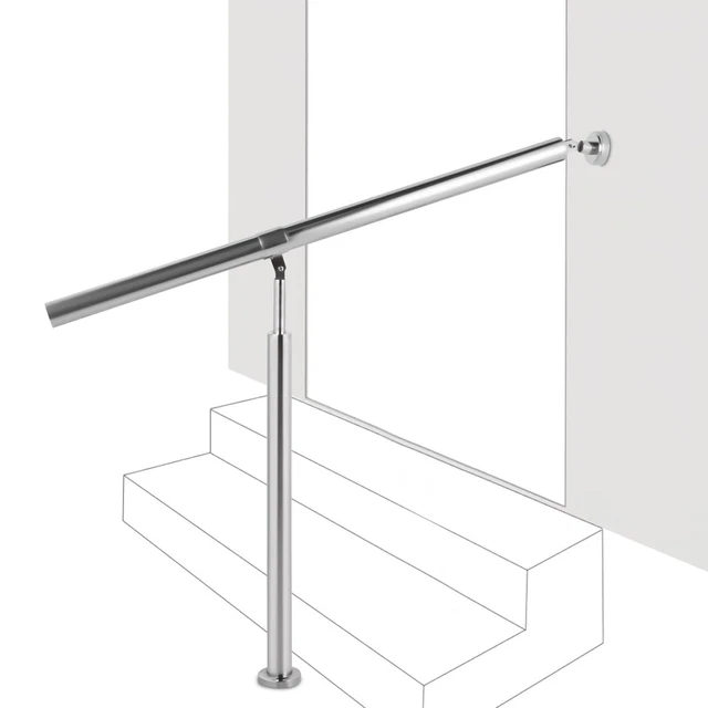 STAINLESS STEEL 3-STEP Rail Indoor/Outdoor Stair Railing Step Handrail ...