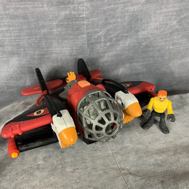 FISHER PRICE IMAGINEXT Sky Racers Twin Eagle Engine Airplane With Pilot ...