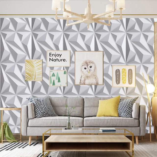 3D CONCAVE-CCONVEX WALL Panels Covering Fibre Cladding Wallpaper ...