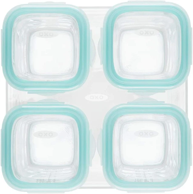 GLASS BABY BLOCKS Food Storage Containers, Teal, 4 Oz, 5 Piece Set $72. ...
