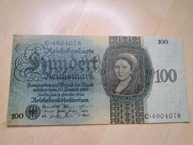 100 REICHSMARK REICHSBANKNOTE Berlin 1924 Banknote EUR 129,99 - PicClick DE