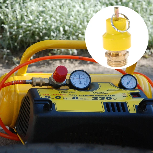 AIR COMPRESSOR PRESSURE Portable Tank Valve with Gauge Safety All ...