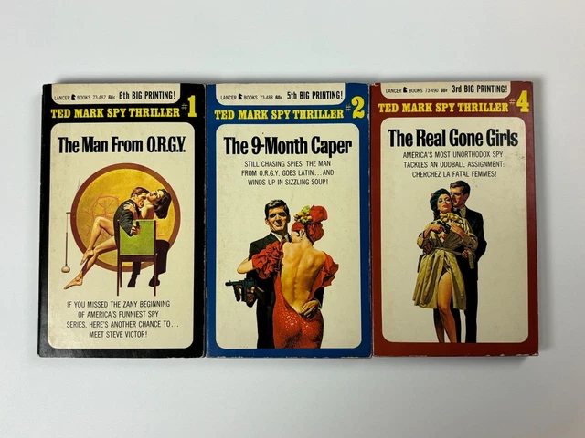 TED MARK SPY Thrillers LOT of 3 - Vol. 1 2 4 The Man From ORGY $20.00 ...