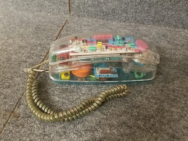 UNISONIC PHONE CLEAR See Through Retro Push Button Model 6900 80s ...