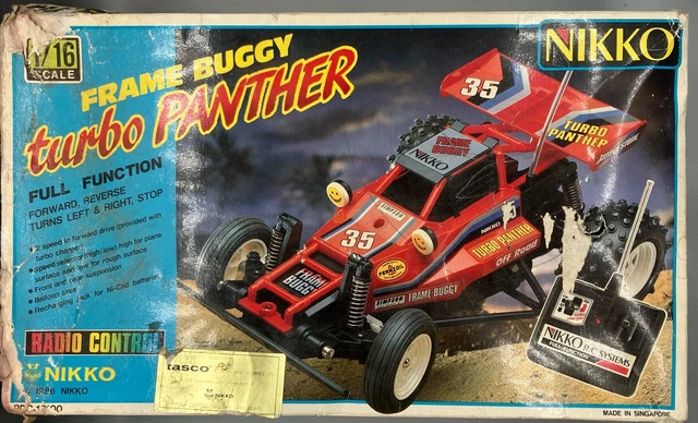 NIKKO TURBO PANTHER frame buggy RC Car 1/16 Vintage 80’s Original Box RARE 1985 £25.00 - PicClick UK