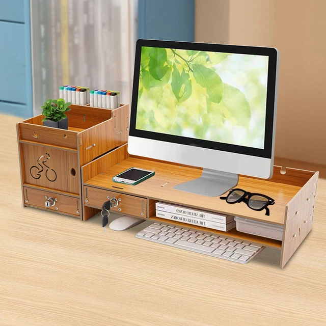 DESKTOP MONITOR STAND Monitor Stand Organizer Computer Monitor Stand ...