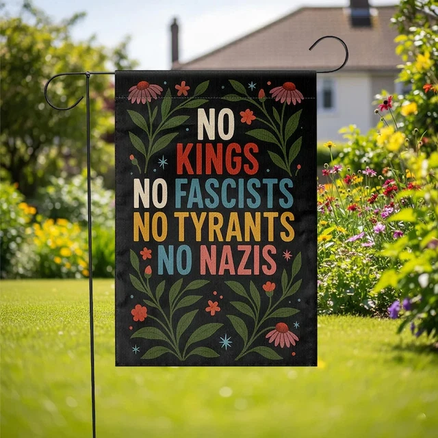 NO KINGS NO Fascists Garden Flag Political Resistance Decor £22.94 ...