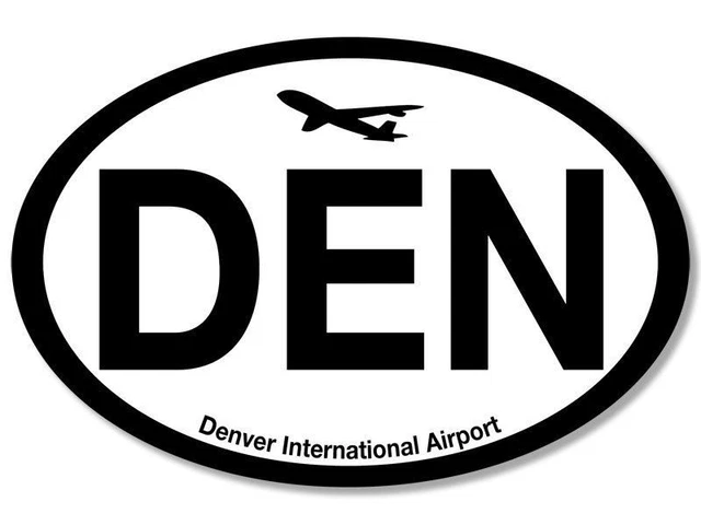 5& DEN DENVER colorado international airport car bumper sticker decal ...