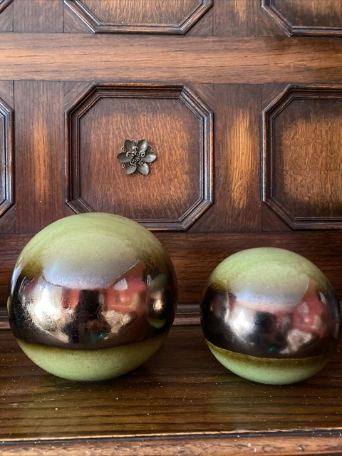 ROUND GLOBE SPHERE Shaped Studio Pottery Orbs X 2 £15.00 - PicClick UK