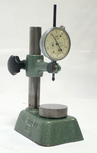 AMES DIAL MICROMETER 0.0001" GRADUATION MODEL 62-077 w STAND, DIAL 2 ...