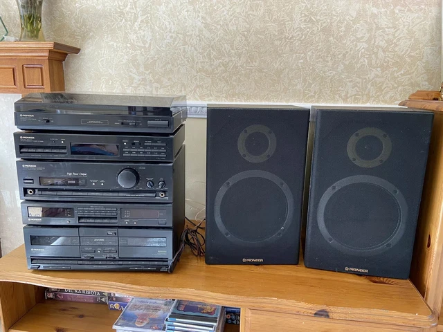 VINTAGE PIONEER STEREO Stack HiFi System with Turntable and Speakers £ ...