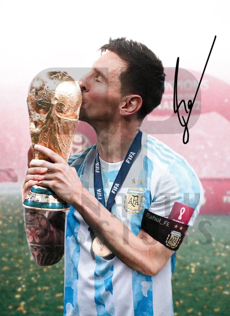 LIONEL MESSI SIGNED ARGENTINA WORLD CUP Printed Photo Autograph ...