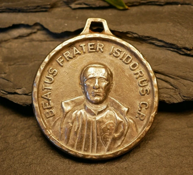 MÉDAILLE PENDENTIF BEATUS Frater Isidore de Séville Saint Christophe ...