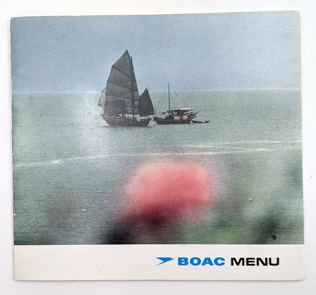 BOAC MENU CIRCA 1960s MCM London to Chicago Asian Junk Ship on Cover ...