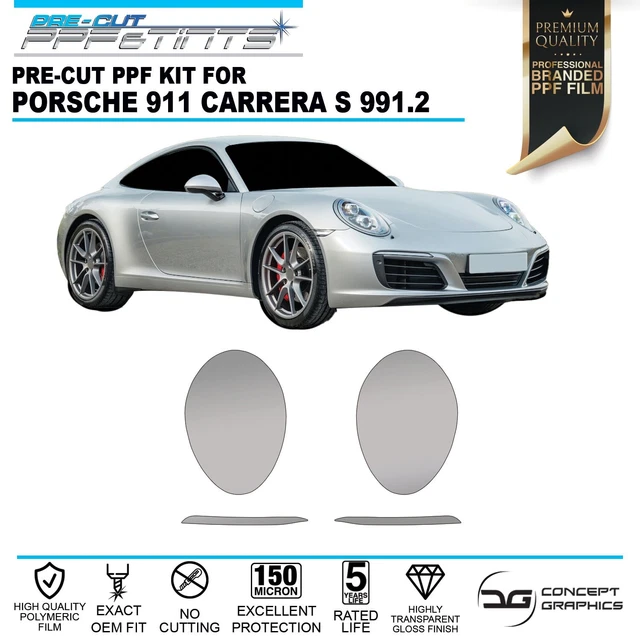 HEADLIGHT STONE GUARD Paint Protection Film For Porsche 911 991.2 ...