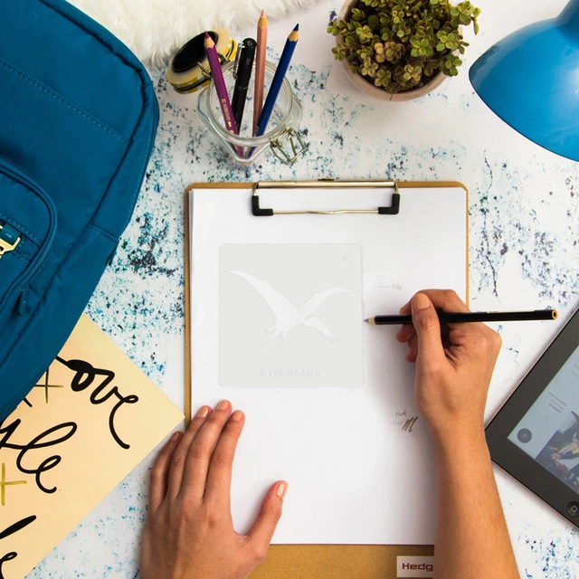 12 PCS WALL Paint Stencil Dinosaurs Templates Drawing Stencils Plastic ...