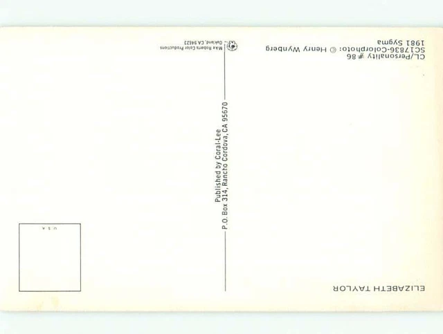 1980'S FAMOUS ACTRESS ELIZABETH TAYLOR : see my 60,000 postcards AC6405 ...