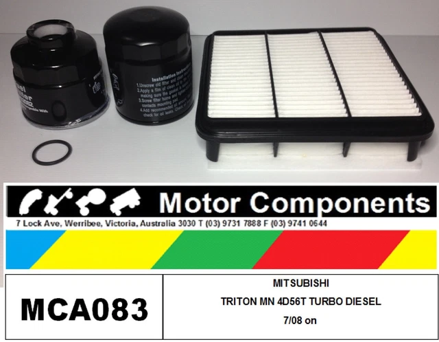 MITSUBISHI TRITON 2.5L TURBO DIESEL ML MN 4D56T FILTER KIT Air Oil Fuel ...
