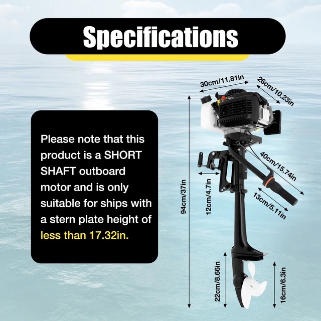 52CC OUTBOARD MOTOR 4 Stroke 4.0 HP Fishing Boat Engine Air Cooling ...