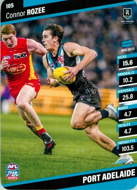 CARTE TEAMCOACH AFL Port Adelaide Power 2024 - Connor Rozee EUR 2,90 ...