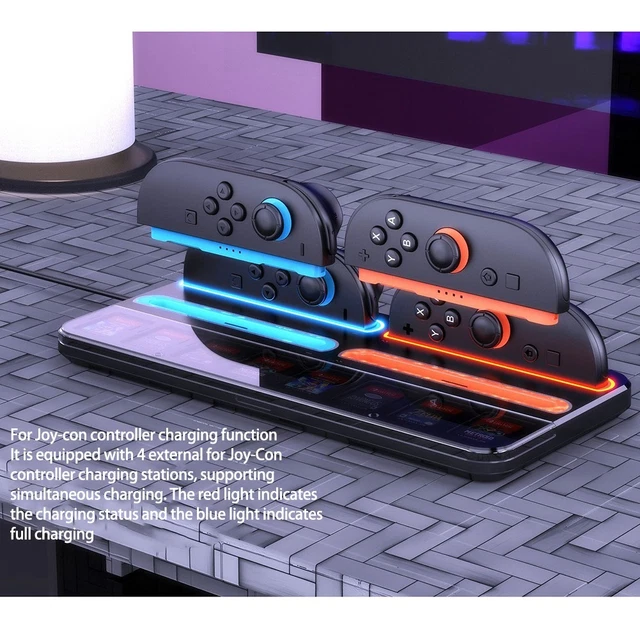 LED INDICATOR CHARGING Dock for Nintendo Switch 2 with Game Card Slots ...