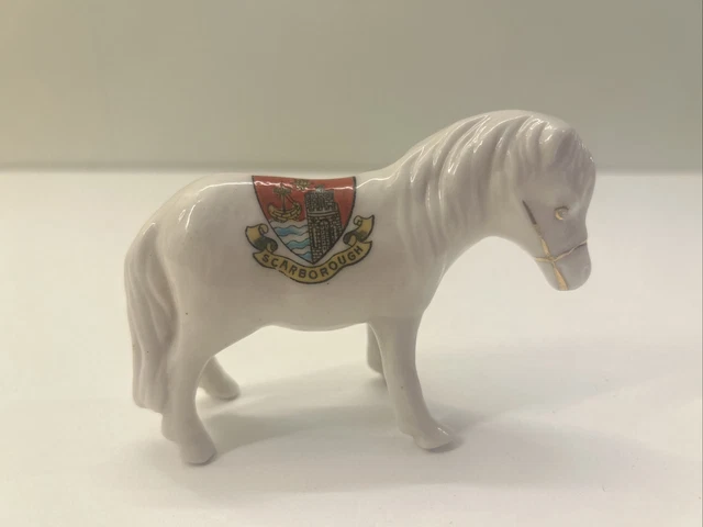 WILLOW ART CRESTED China Shetland Pony Scarborough Crest £12.99 ...