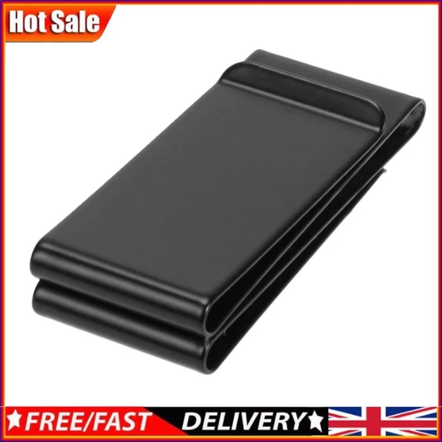 STAINLESS STEEL MONEY Clip Practical Black ID Cards Holder for Men ...