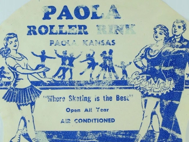 1930'S-50'S PAOLA RINK KS Roller Skating Luggage Label B1 $34.50 - PicClick