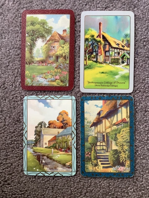 VINTAGE SWAP PLAYING cards English Named cottages $9.00 - PicClick AU
