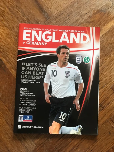 ENGLAND VS GERMANY Wembley Stadium Official Programme August 22 2007 £ ...