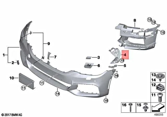 GENUINE BMW M5 F90 Sedan Guide Top Right 51118065322 EUR 25,41 ...