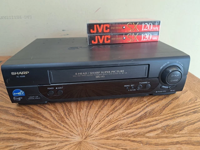 SHARP VC-A588U VCR VHS Cassette Recorder TOGGLE CONTROL! W/2 New VHS ...