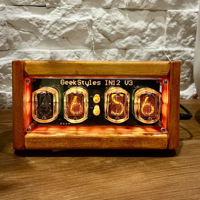 NIXIE IN-12 TUBES Clock 12/24H 4 Tubes LED backlight Tubes included ...