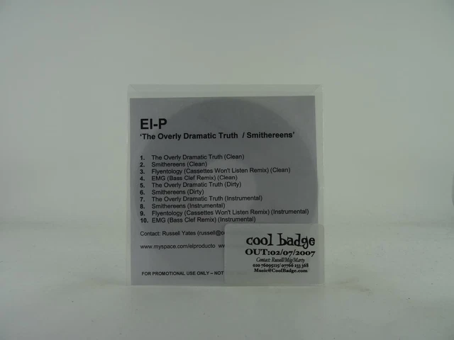 EI-P THE OVERLY DRAMATIC TRUTH/SMITHEREENS (91) 10 Track Promo CD Album ...