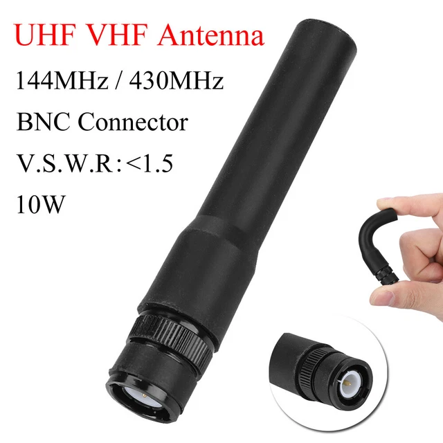 ANTENNA RADIO PORTATILE VHF/UHF dual band 144 MHz/430 MHz alto guadagno ...