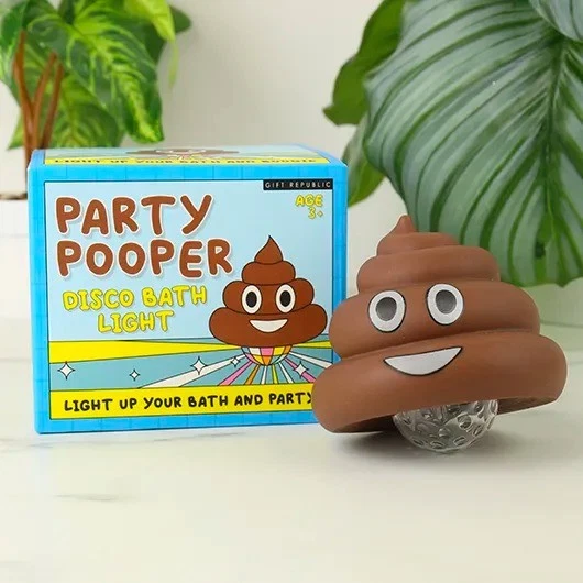 🛁 PARTY POOPER Disco Party Bath Light 💩 Floating LED Poop Fart Turd Gag ...