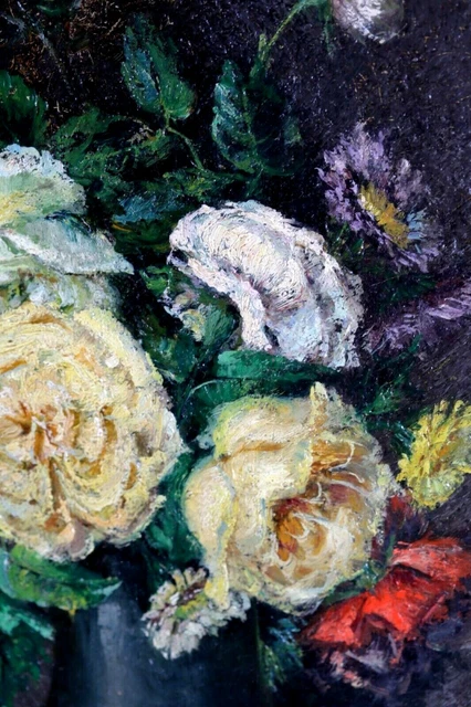 JOHN MOPPETT PERKINS Oil Painting Solitude Flowers in Vase 1890 $873.06 ...