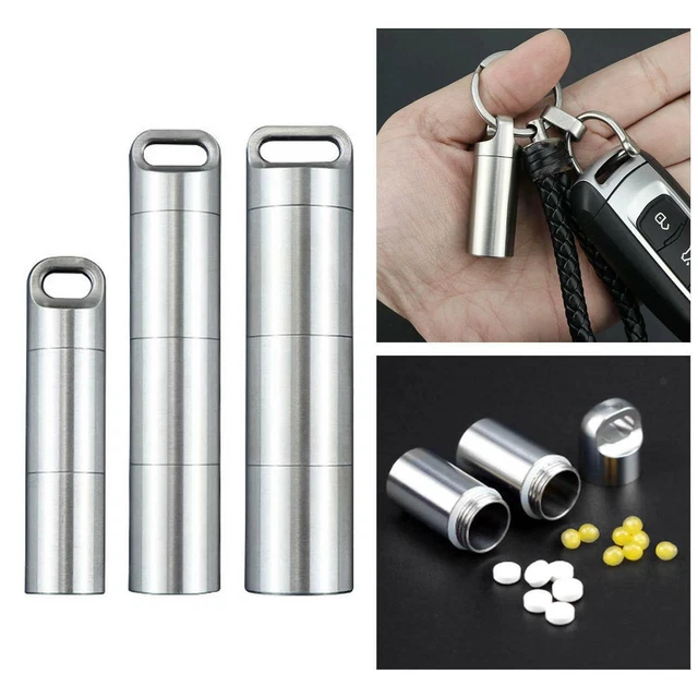 TABLET PILL CONTAINER Storage Tank Stainless Steel Emergency for ...